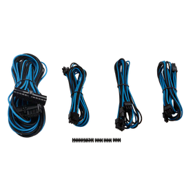 Corsair Individual Sleeve PSU Cable Kit Starter Pack Type 4 Gen3 Blue ...