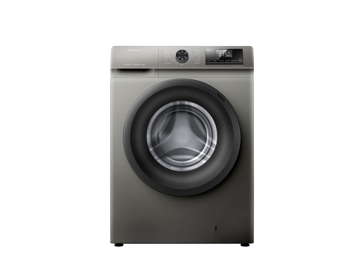 Hisense 8kg Front Loader Washing Machine With Inverter Titanium Grey