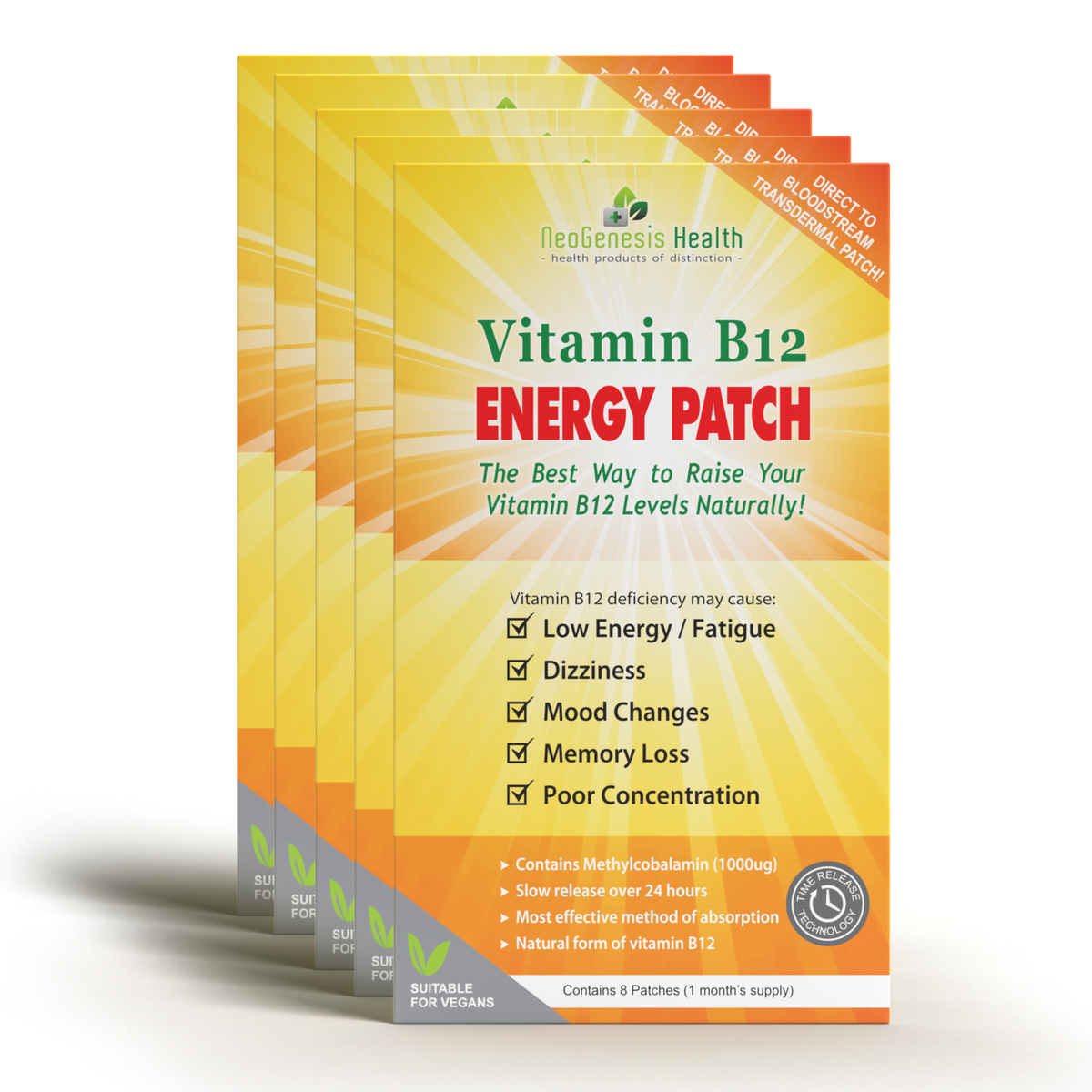 Neogenesis B12 Transdermal Patches - 5 Pack (5 x 8 Patches) | Shop ...