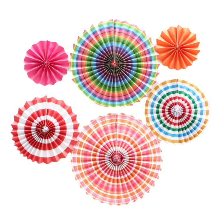 Paper Fan Decoration Set - Stripes (Bright) | Shop Today. Get it ...