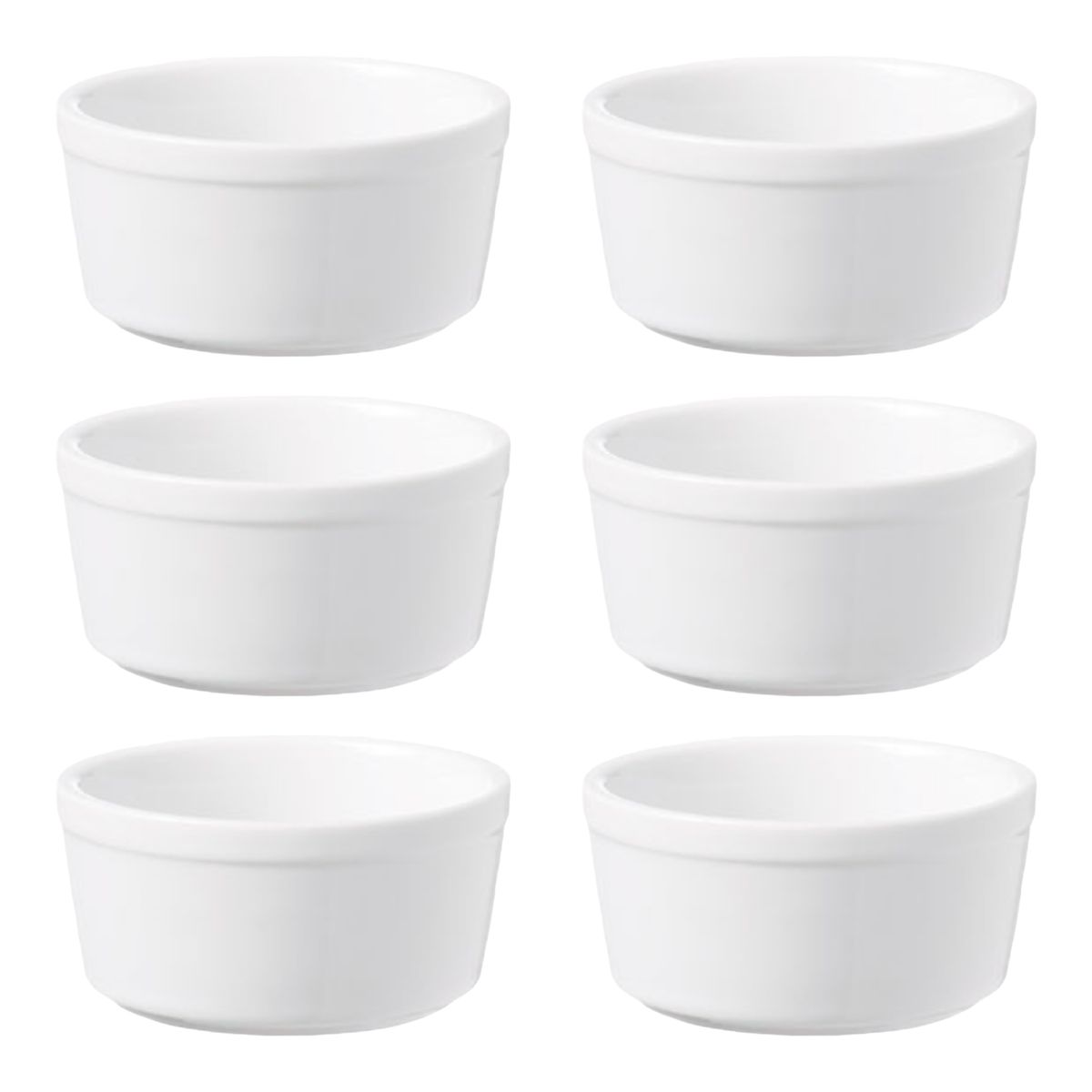 6 Piece Ramekin 9x4.5cm Plain Blanco Porcelain - Conti | Shop Today ...