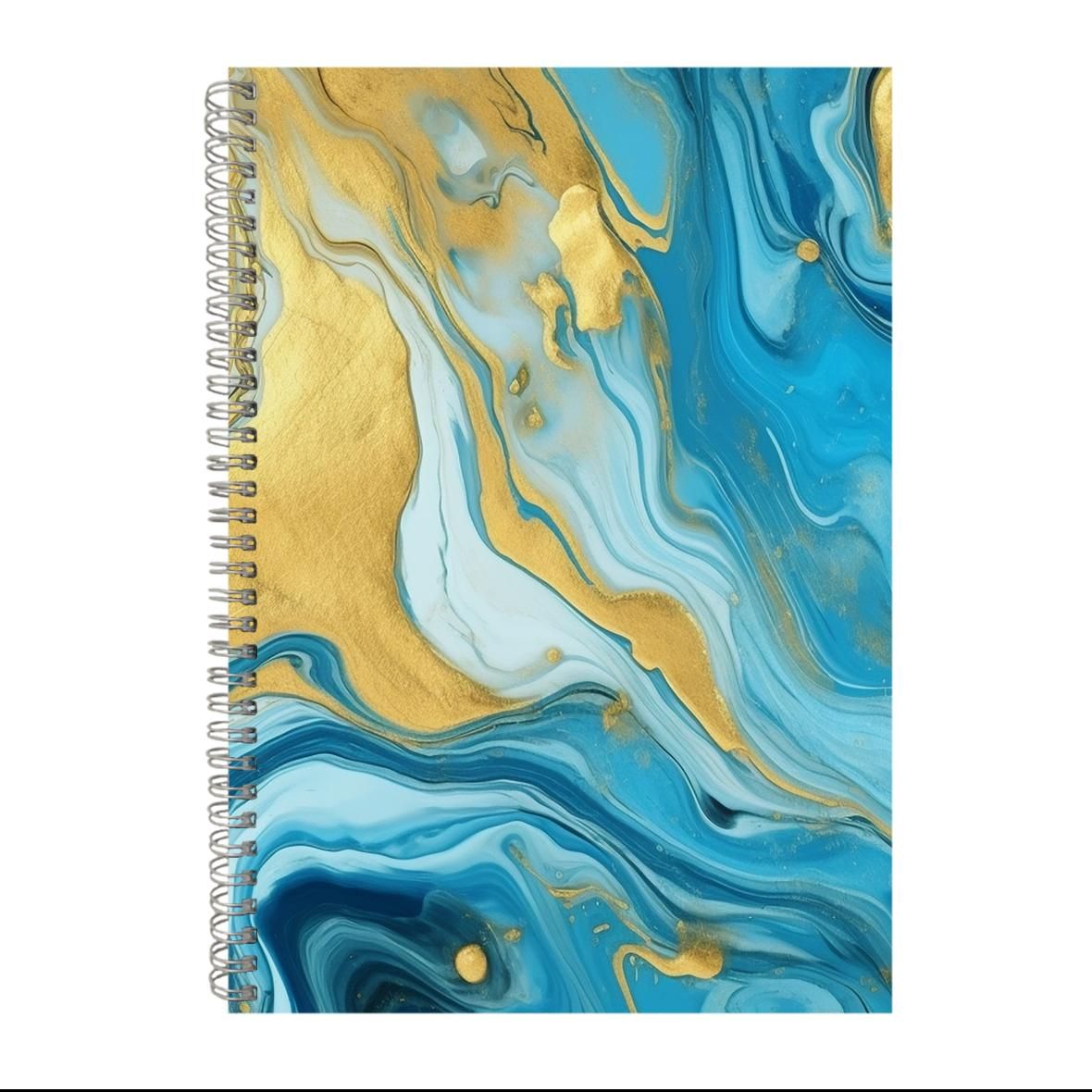 Golden Sea A4 Notebook Pad Lines for Ocean Lovers Trendy Graphic ...