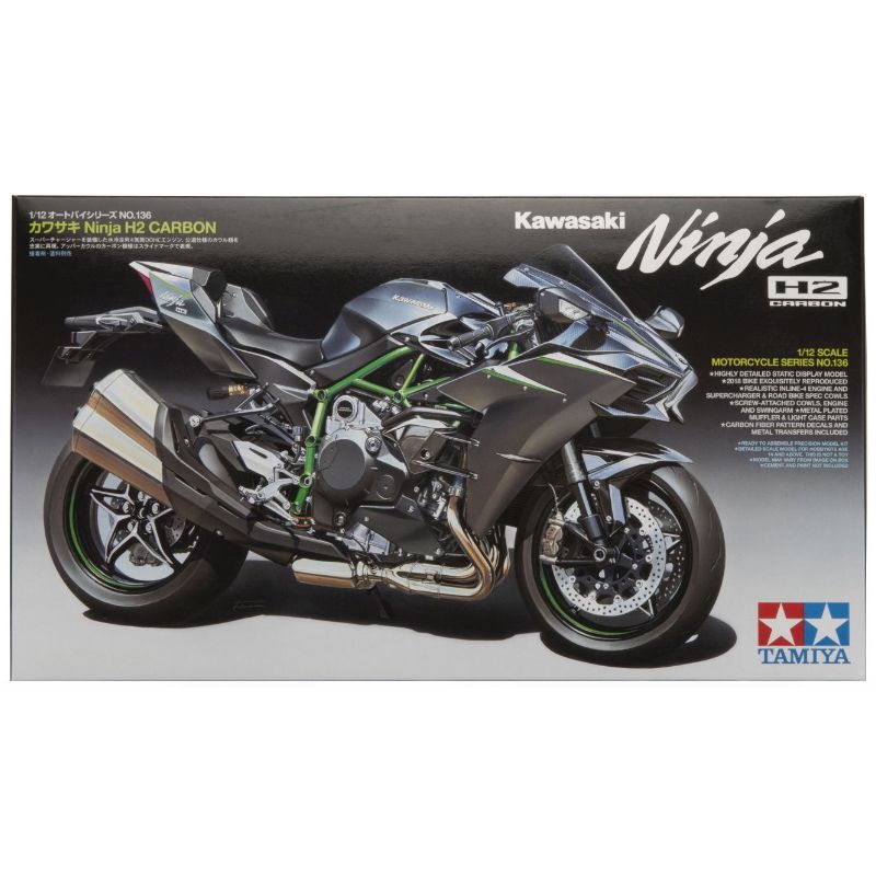 Tamiya 1/12 Kawasaki Ninja H2 Carbon Motorcycle Plastic Model Kit ...