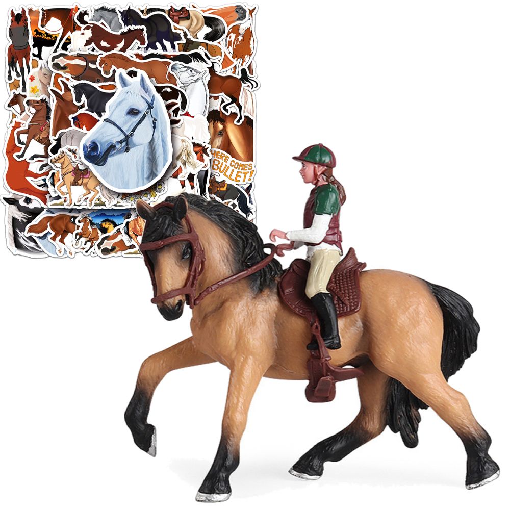 Gift Western Style Simulation Horse Riding Figurine & 50 Pcs Horse Stickers | Shop Today. Get it ...