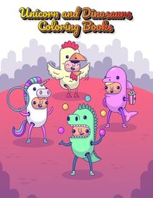 Unicorn and Dinosaurs Coloring Books: Horse and Dinosaur Activity Book ...