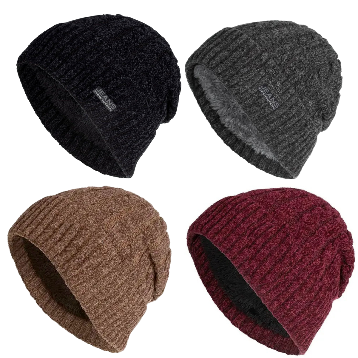 Unisex Warm Winter Beanie - 4 Pack | Shop Today. Get it Tomorrow ...