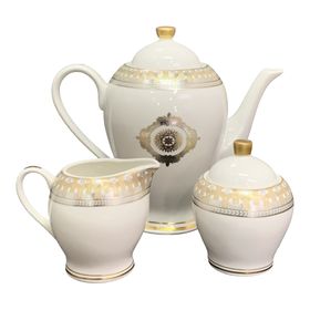 High Quality Line Pattern Teapot, Milk Jar And Sugar Basin Set | Shop ...