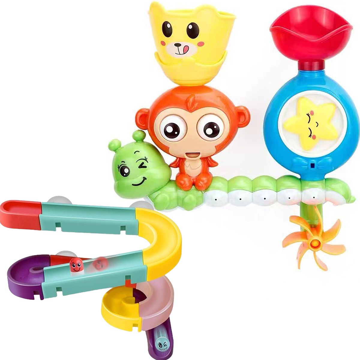 Baby Slideway Bath Toy Suction Cup Bath Toys, Bathtub Toys Ball Slide ...