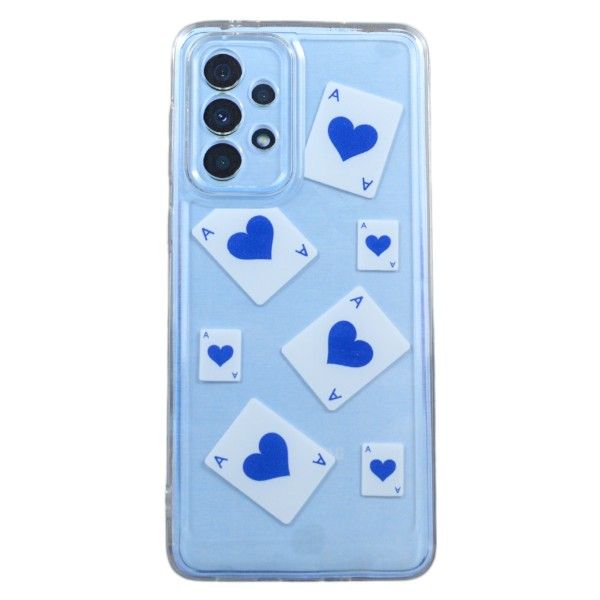 Blue Ace Of Hearts Card Print Phone Case For Samsung A33 - Transparent ...