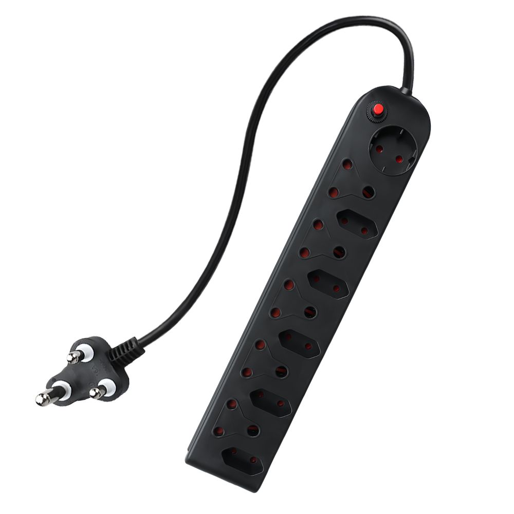 Redisson 11 Way Multi-Plug Adapter Fire Resistant 5x16A,5x5A-Black ...