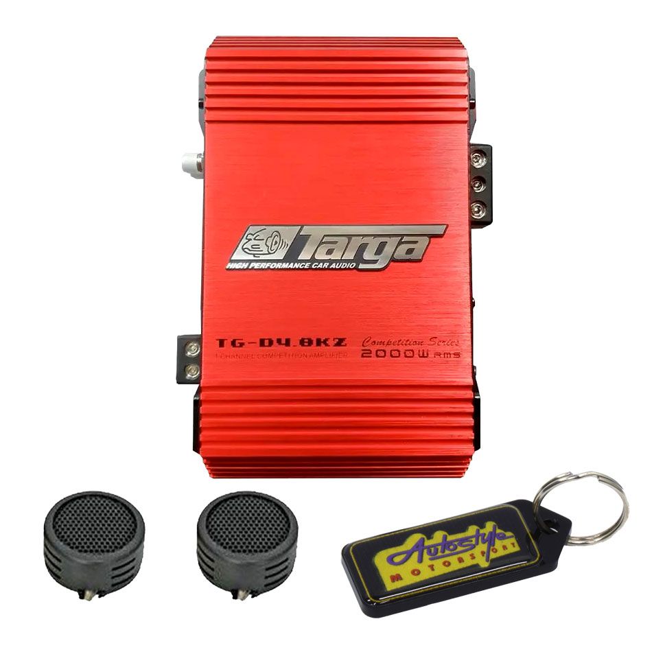Targa TG-4.8KZ 2000W 1 Channel Amplifier & Evo Tweeters & Gel Key ...