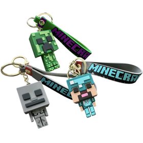 Minecraft 3D PVC Keychain 3-piece Combo Skeleton, Creeper, Steve | Shop ...
