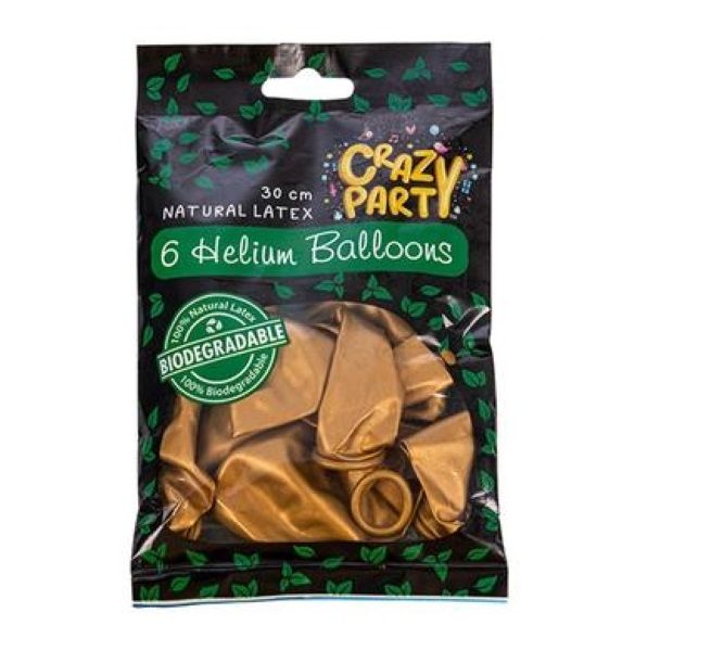 Crazy Party - Balloons Helium Biodegradable Gold - 6-Piece | Shop Today ...