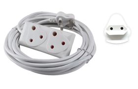 5m Extension Cord With A Two-Way Multi-Plug Ext Lead with 3 Pin to 2 ...