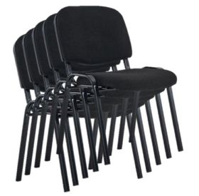 TOCC Contract Fabric Stacking Office Chairs - Black (Set of 5) | Shop ...