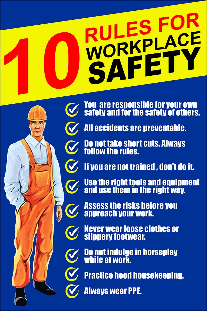 10 Rules For Work Place Safety 40x60cm Sign - 2 Pack. | Shop Today. Get ...