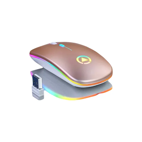 RGB 2.4Ghz Wireless Rechargeable Mouse Soft (quiet) clicks Colourful ...