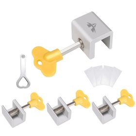 4 Piece/Set Adjustable Sliding Window Lock with Keys For Home Office ...