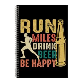 Miles A4 Notebook Spiral Lined Running Graphic Sayings Notepad Present ...