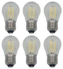 Hello Today E27 LED Filament Bulb G45 4W - 6 Pack Cool White Globe ...