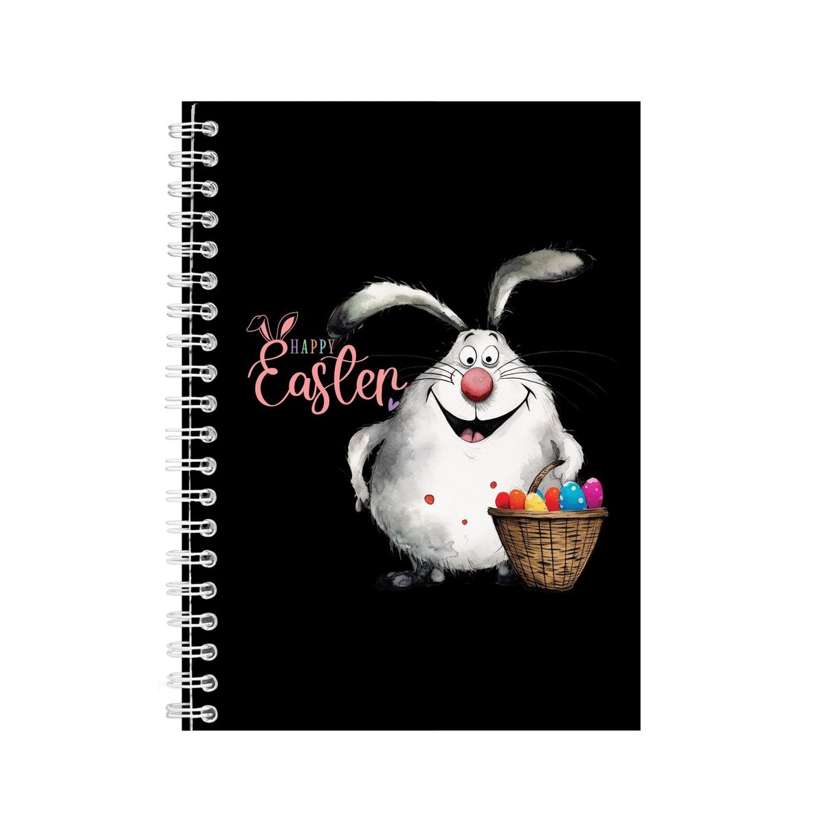 Fat A5 Notebook Spiral and Lined Trendy Easter Graphic Notepad Present ...