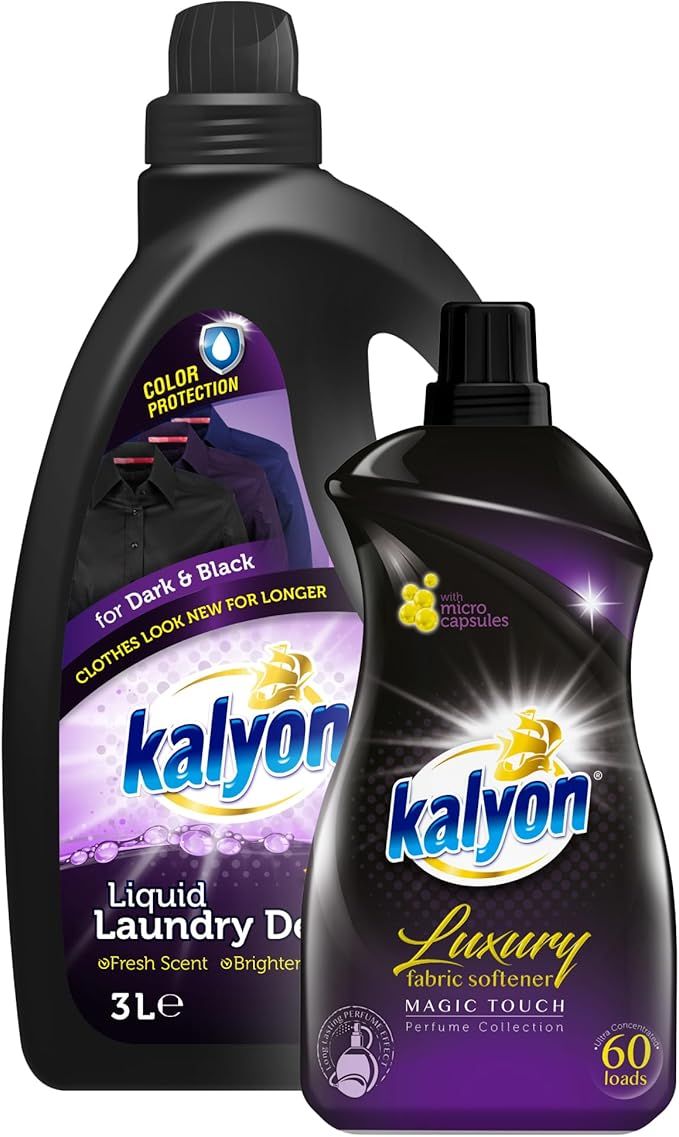 Kalyon 3L Dark Liquid Detergent, 1.5L Ultra Concentrate Softener, Magic ...