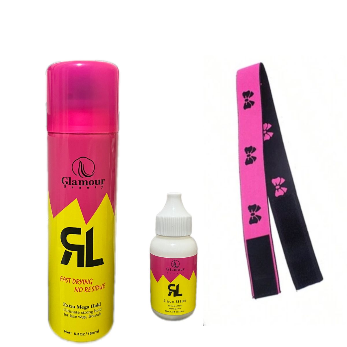 Glamour Beauty Hair Spray 150ml, Lace Glue 38ml & Wig Melting Band ...