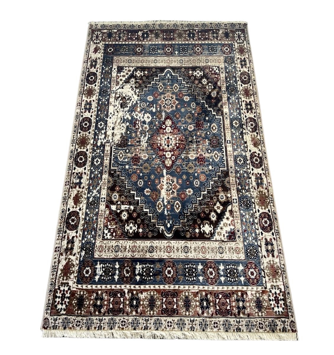 Turkish Beige And Blue Rug/Runner - 150 x 80 cm | Shop Today. Get it ...