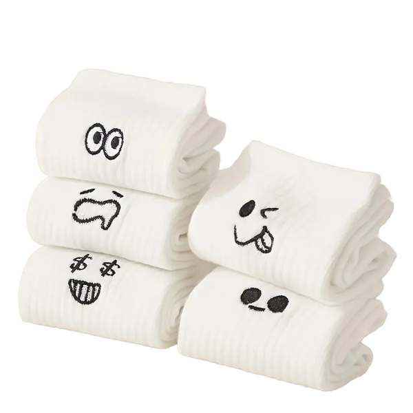 5 Pairs of Super Cute Emotion Character Socks for Young Ladies | Shop ...