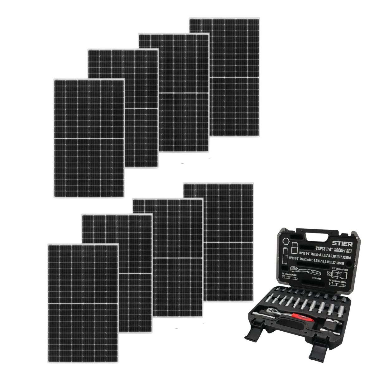 580W Mono Solar Panel and Socket Set - 8 Pack Combo | Shop Today. Get ...