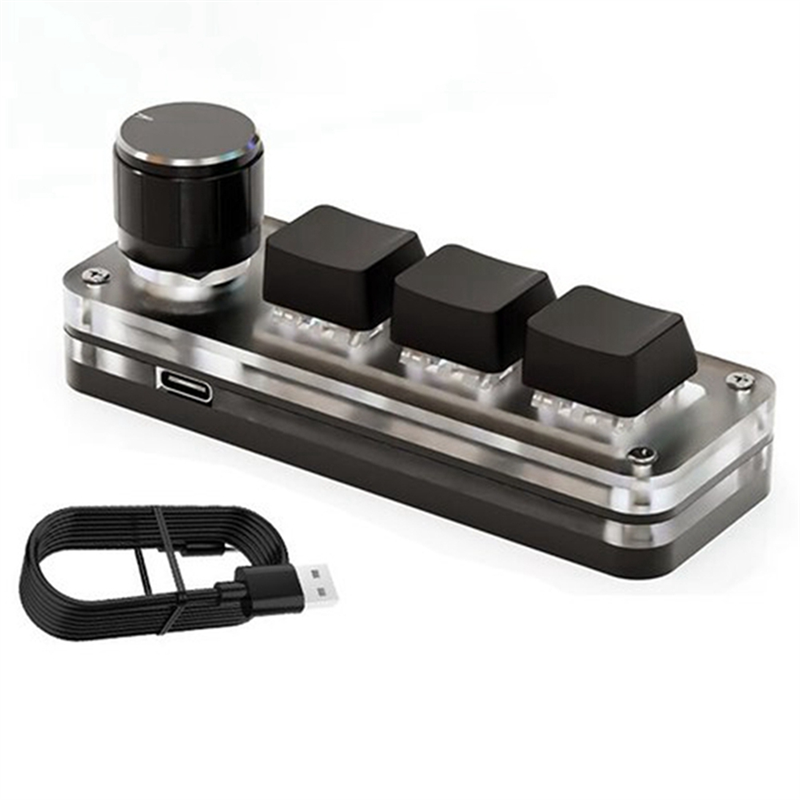 Macropad Gaming Custom Programming Knob Keypads 3 Keys For Photoshop