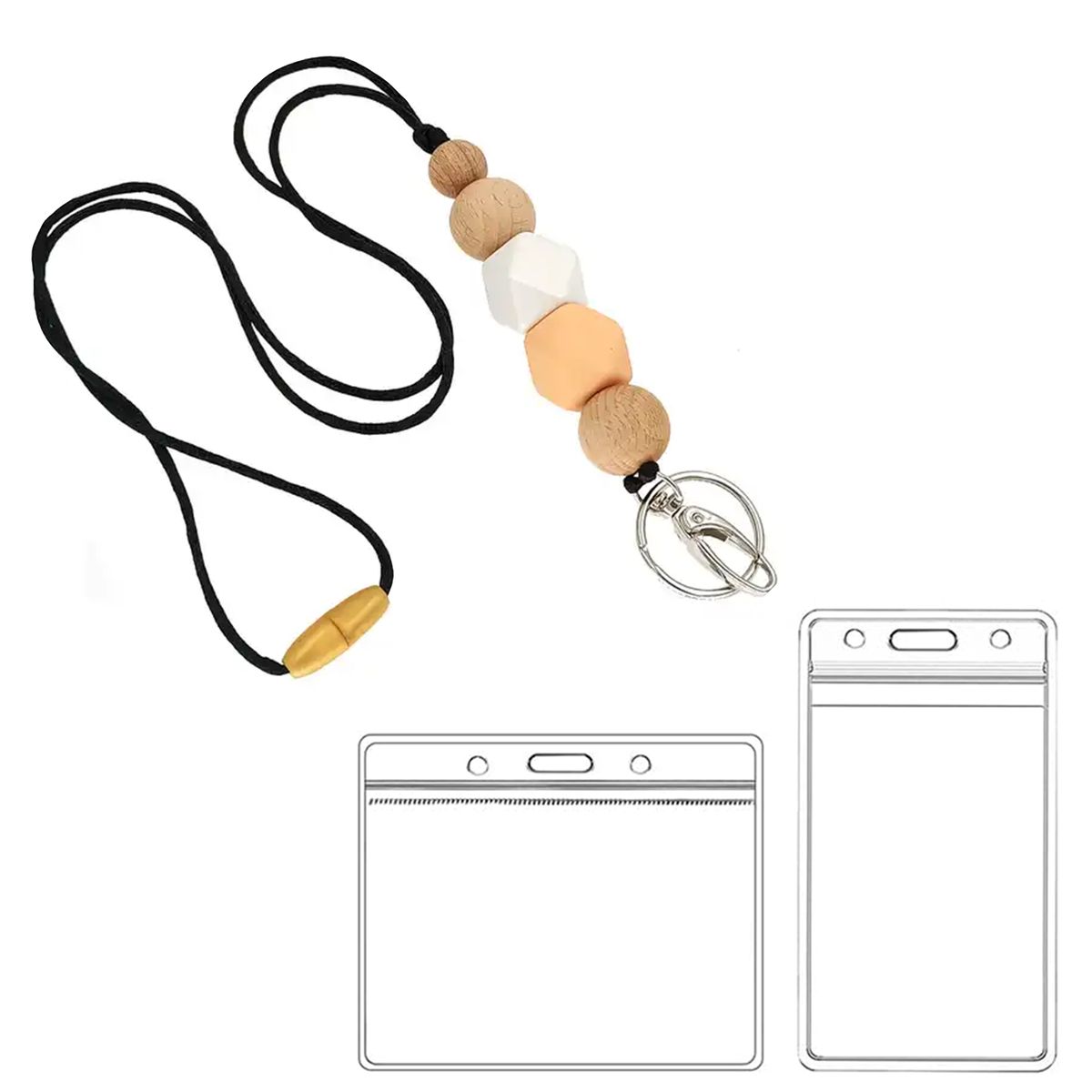 Retractable Lanyards For ID Badges And Keys With 2 Waterproof Card