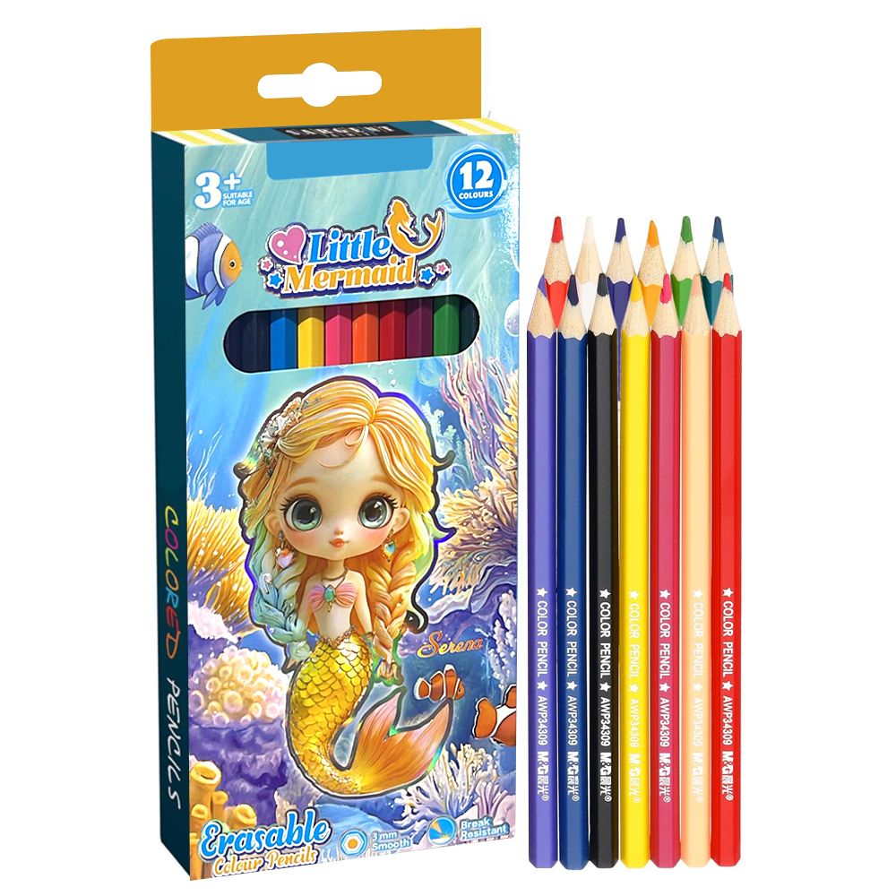 12 Colour - Mermaid Erasable Colour Pencils Set | Shop Today. Get it ...