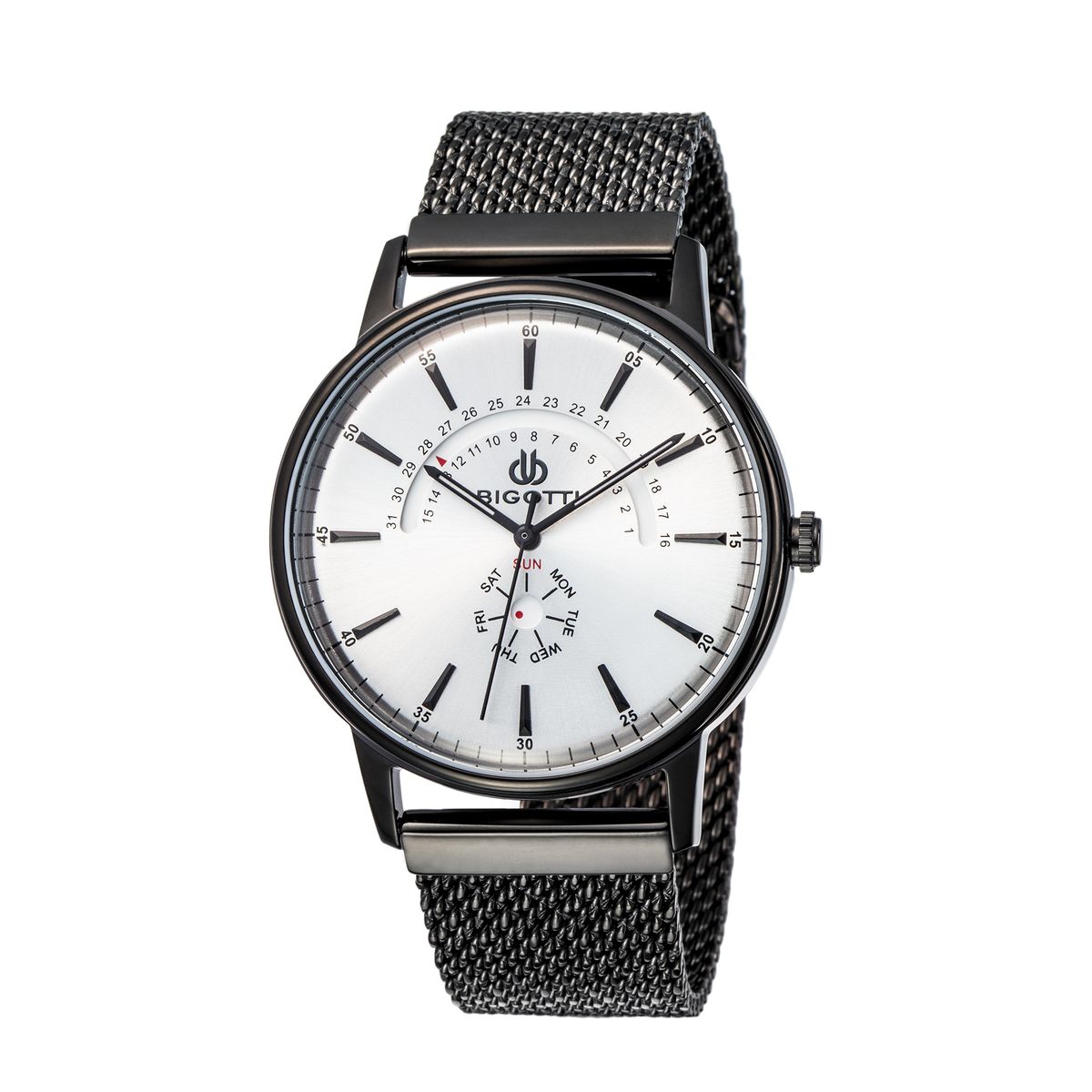 Bigotti Mens Watch Mesh Band Black Dial Real Index - BGT0150-2 | Shop ...