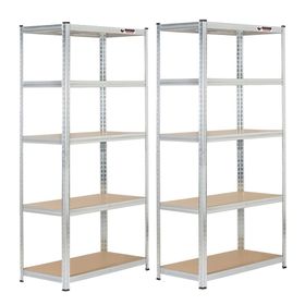 Rhino Racking 150x75x30cm 5 Tier Storage Shelving 200Kg Galvanised x 2 ...
