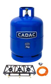 3 Plate Gas Burner, 4 Legged with Regulator Set and Cadac gas cylinder 7kg | Shop Today. Get it ...