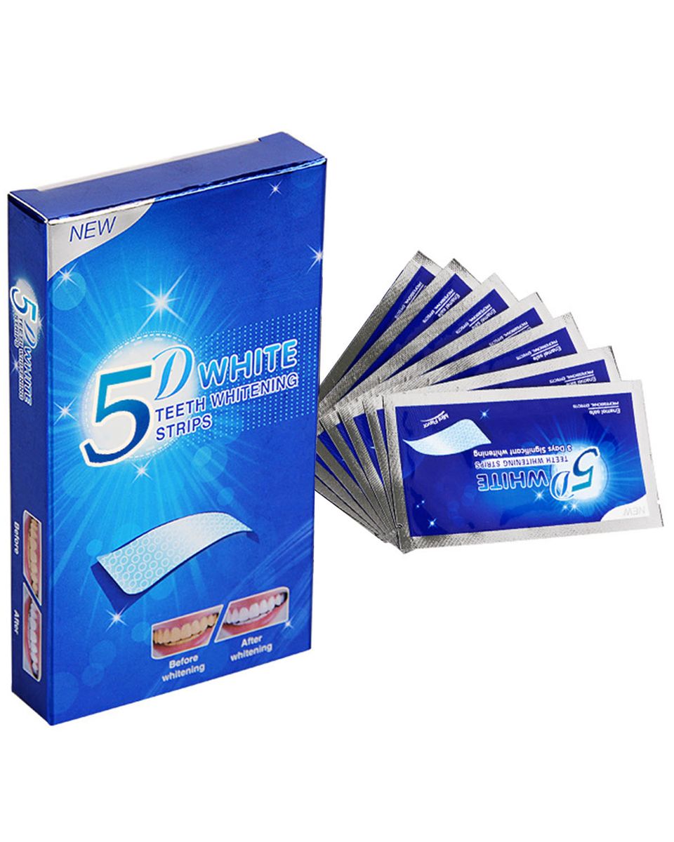 5D White Teeth Whitening Strips Oral Hygiene Care Strip (7 Piece ...