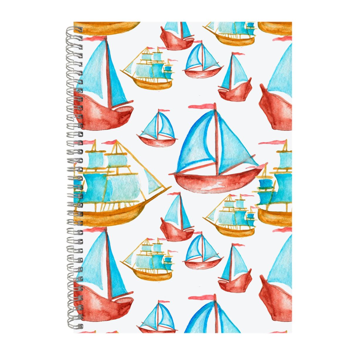 Brown A4 Notebook Spiral and Lined Sea Lovers Graphic Notepad Present ...