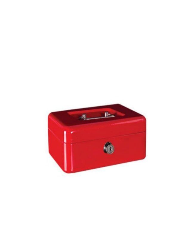 6 Inch Metal Cash Box (150mm) - Red | Shop Today. Get it Tomorrow ...