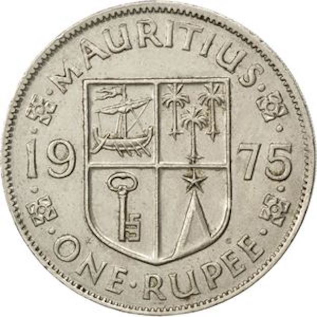 1975 Mauritius 1 Rupee Elizabeth II 1st portrait | Shop Today. Get it ...