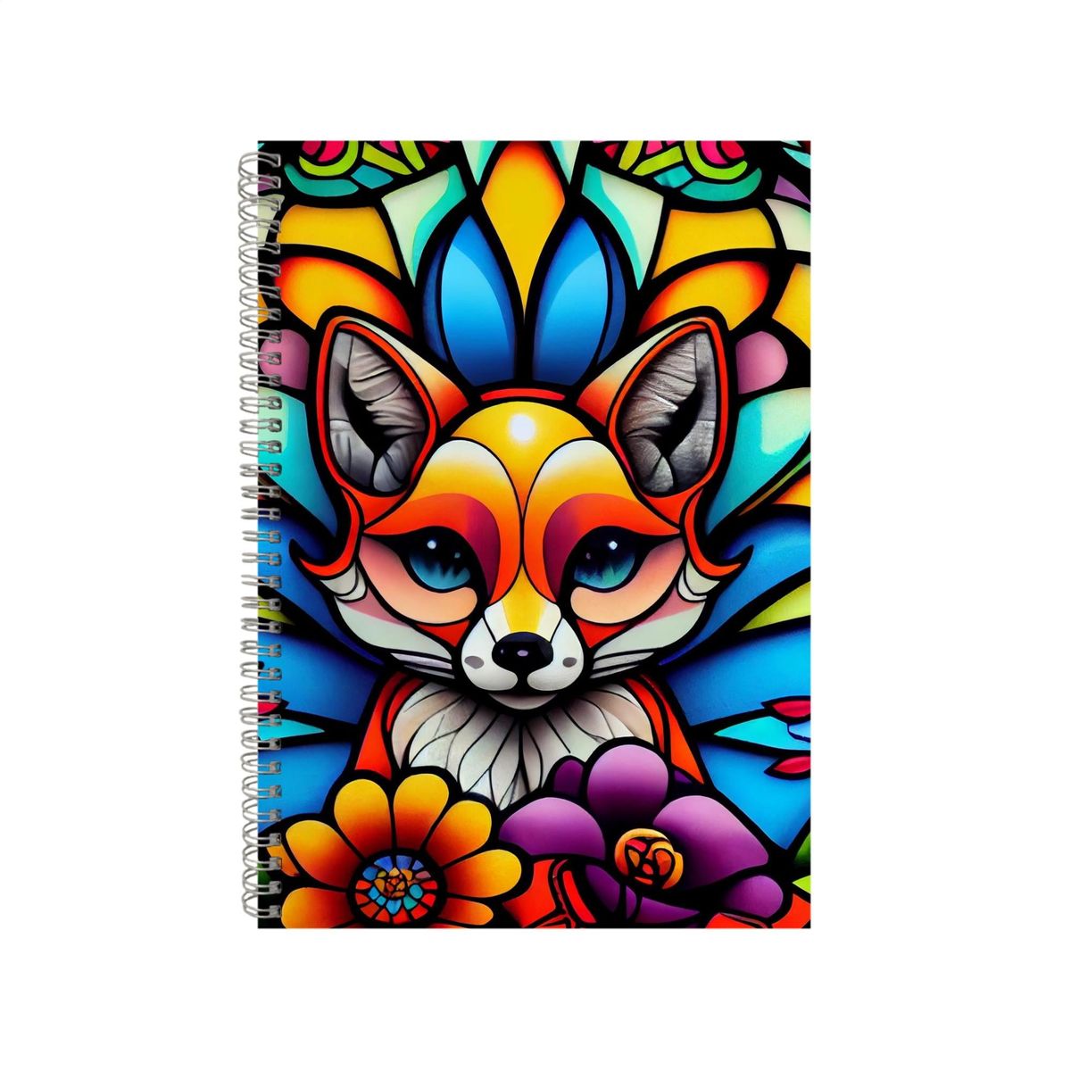 Cartoon Fox Big Eyes Stained Glass Notebook Gift Idea A4 Notepad Pad 89 ...