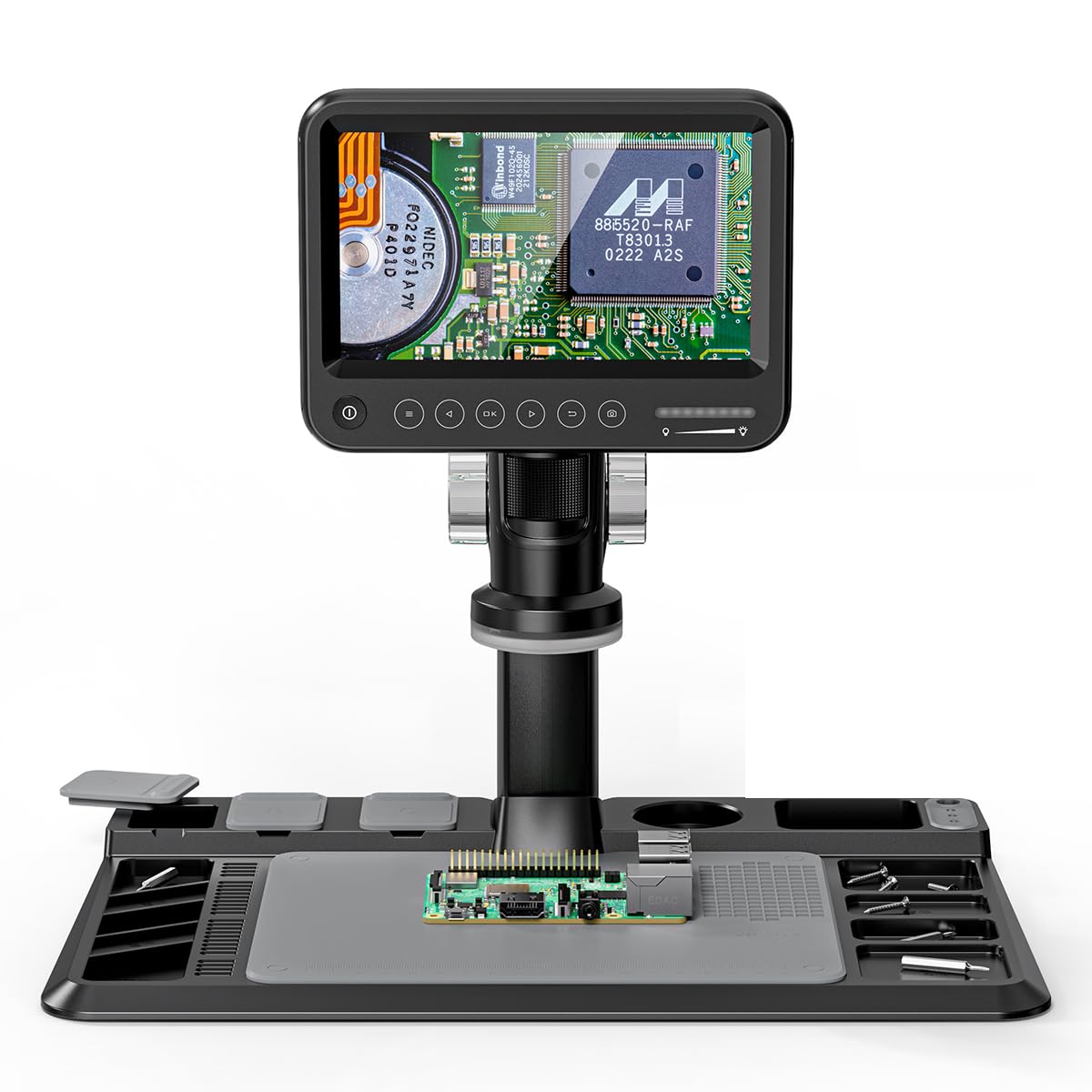 7" IPS Digital Microscope 1600X, Soldering Microscope with Touch ...