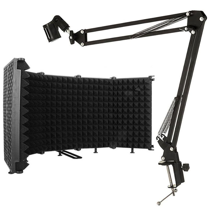 2pk Cantilever Microphone Stand & Microphone Soundproof Cover Isolation ...