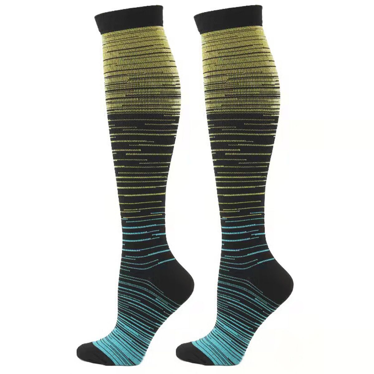 Unisex Long Compression Socks - Gradient Knee High Supports Socks ...