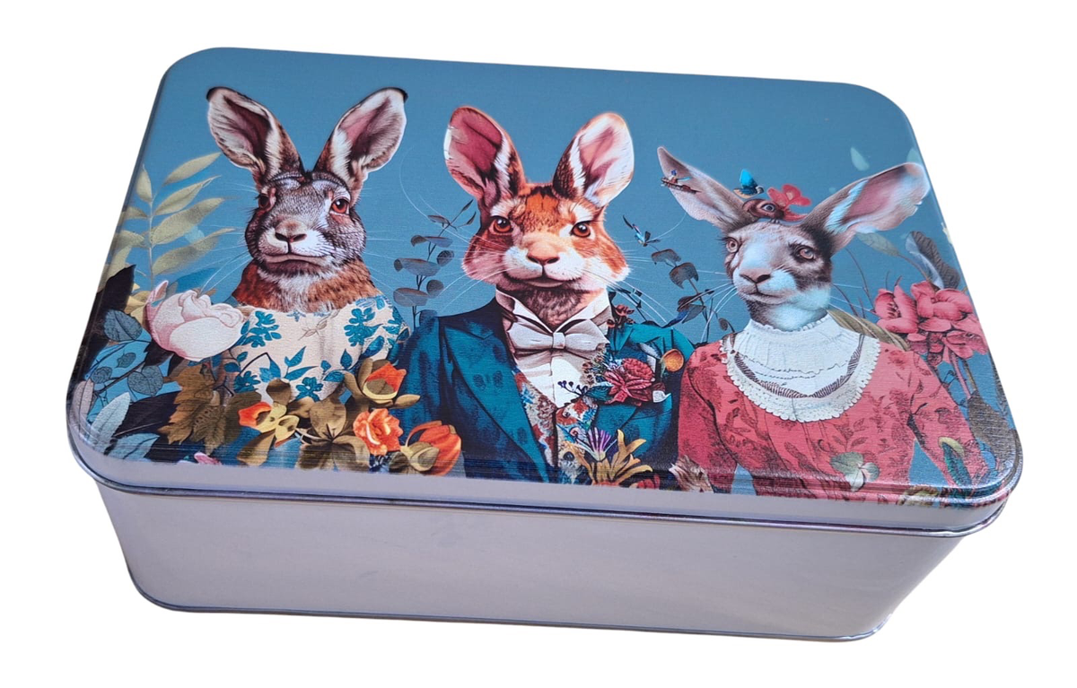 Practical Storage Tin - Bunny Family & Flowers | Shop Today. Get it ...