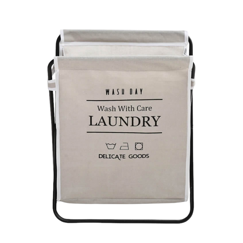 57CM Steel Frame Collapsible Laundry Hamper Wash Day Laundry Basket ...