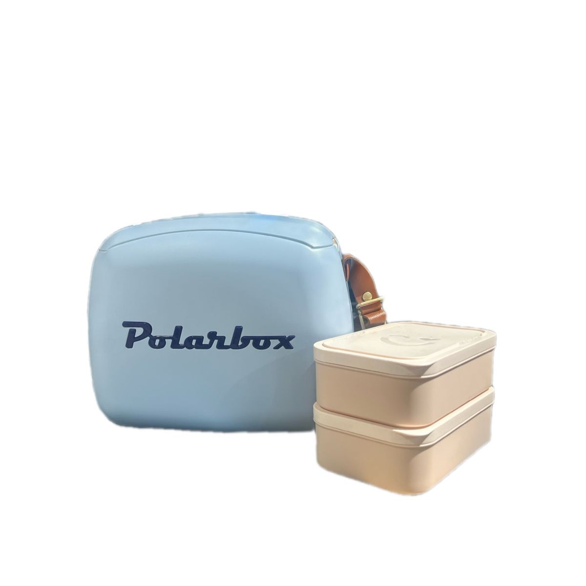 Polar Box Cooler with Leather Strap 6Lt Including 2 Lunch Boxes - DENIM ...