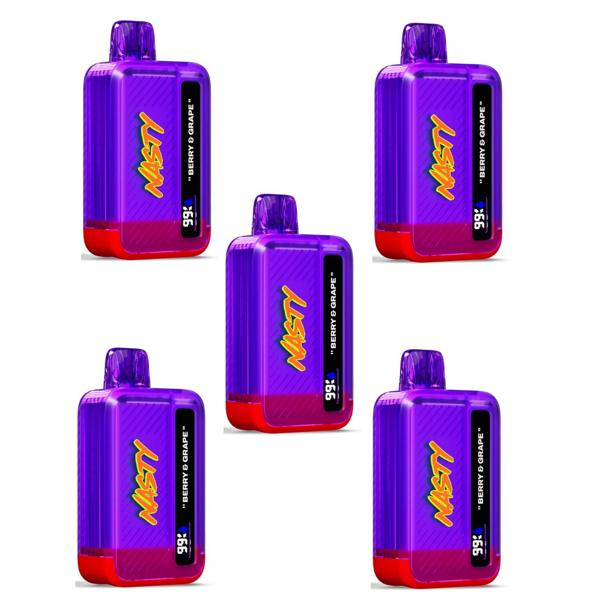 Nasty Disposable Rechargeable Vape 9000 puff - Berry & Grape 5 Pack ...