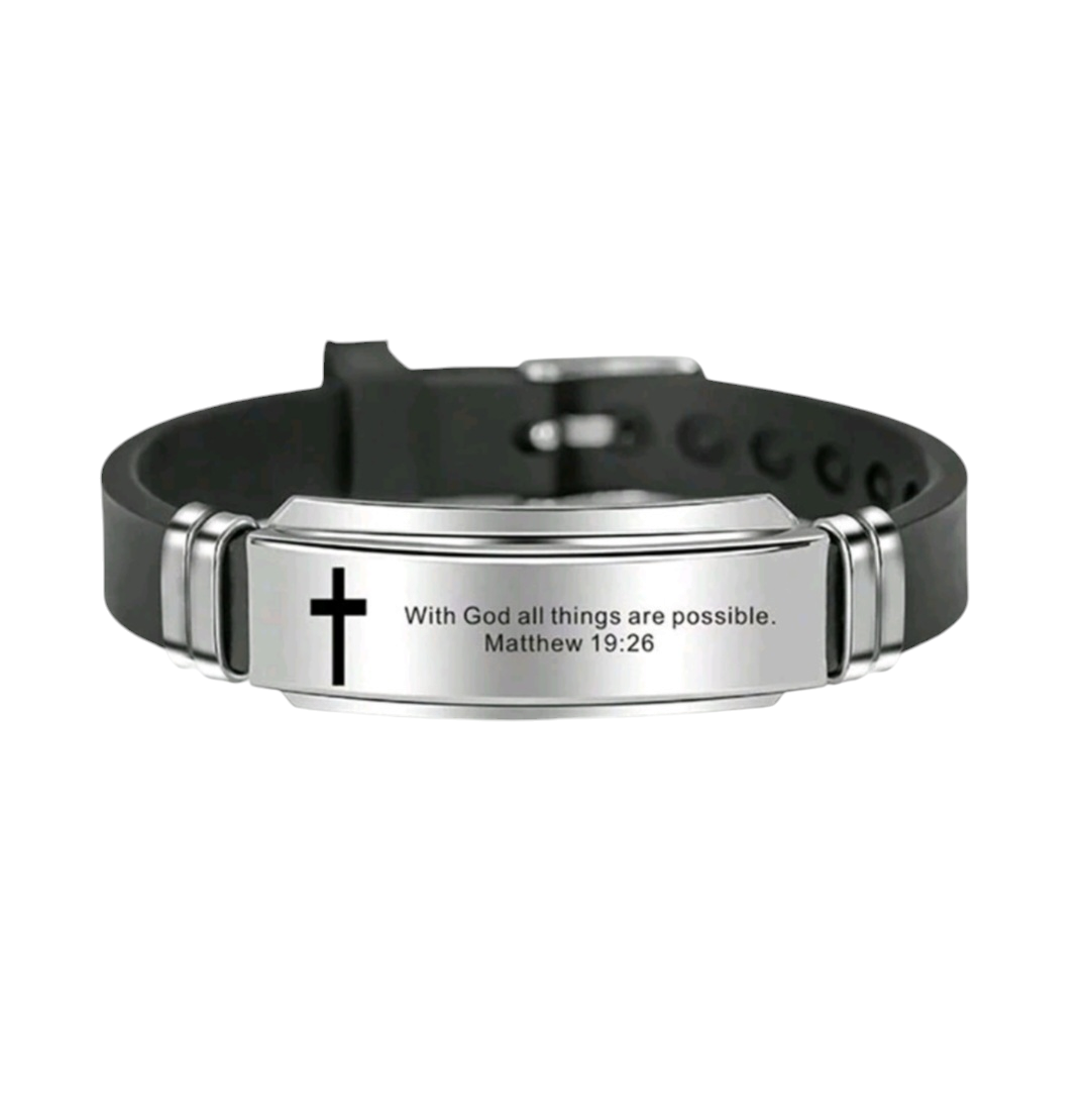Stainless Steel Bible Verse Bracelets- Matthew 19:26 | Shop Today. Get it Tomorrow! | takealot.com
