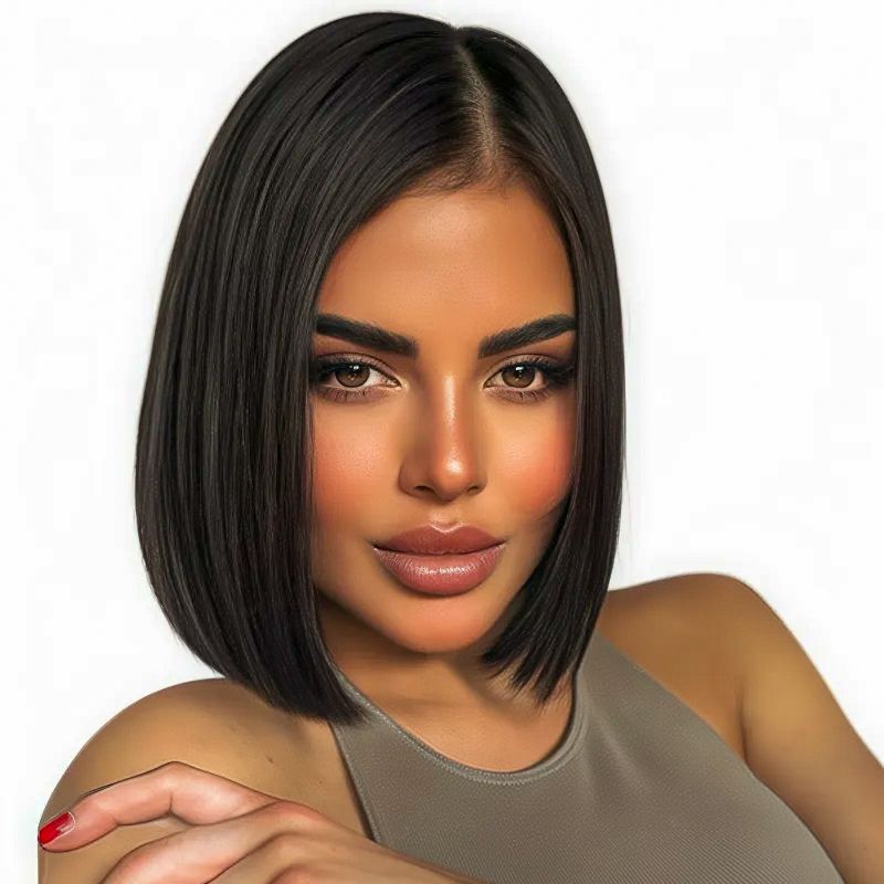 VSP 12Inch Brazilian Short Straight 100% Human Hair 13X4 Lace Frontal ...